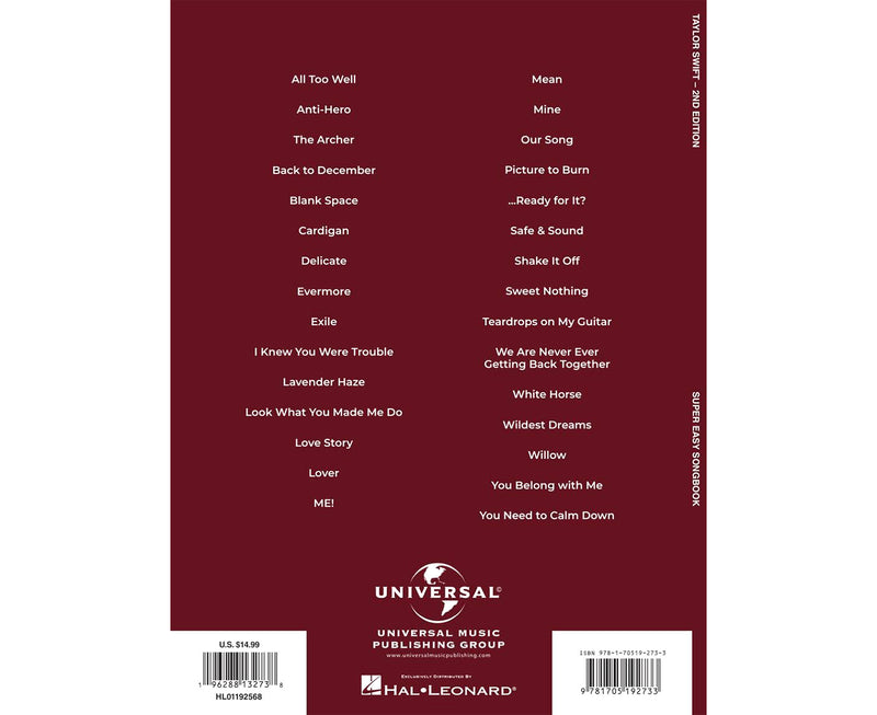 Taylor Swift - Super Easy Songbook - 2nd Edition: 30 Simple Arrangemen ...