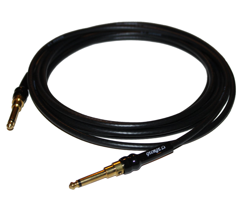 George L's 20 Foot .225 Guitar Cable, Brass Plugs, Black – Megatone Music